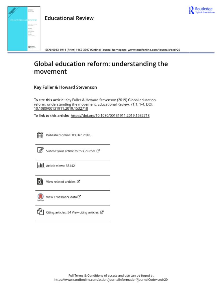 Global Education Reform Understanding The Movement | PDF | Milton ...