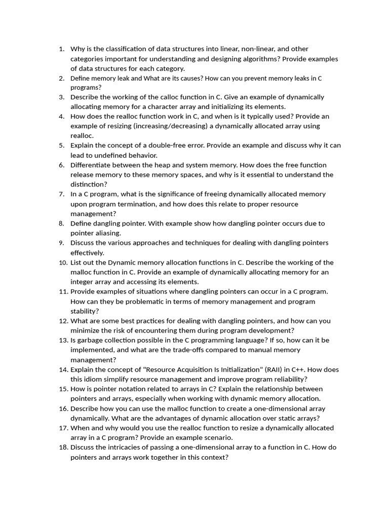 Question Bank Pdf Pointer Computer Programming Computer Programming