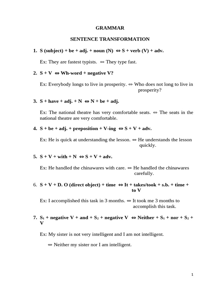 sentence transformation (2) | PDF | Languages | Foreign Language Studies