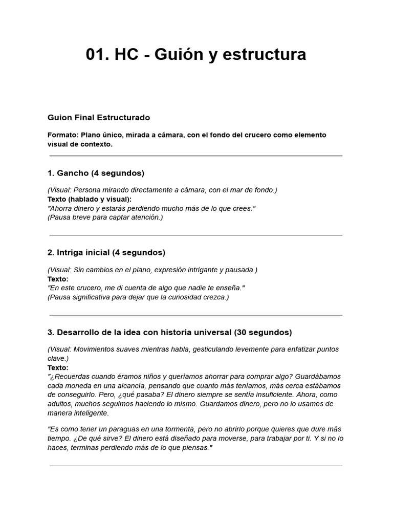 01. HC - Guion y estructura | PDF