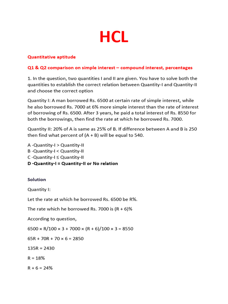 HCL Old Question Paper | PDF | Green | Investing
