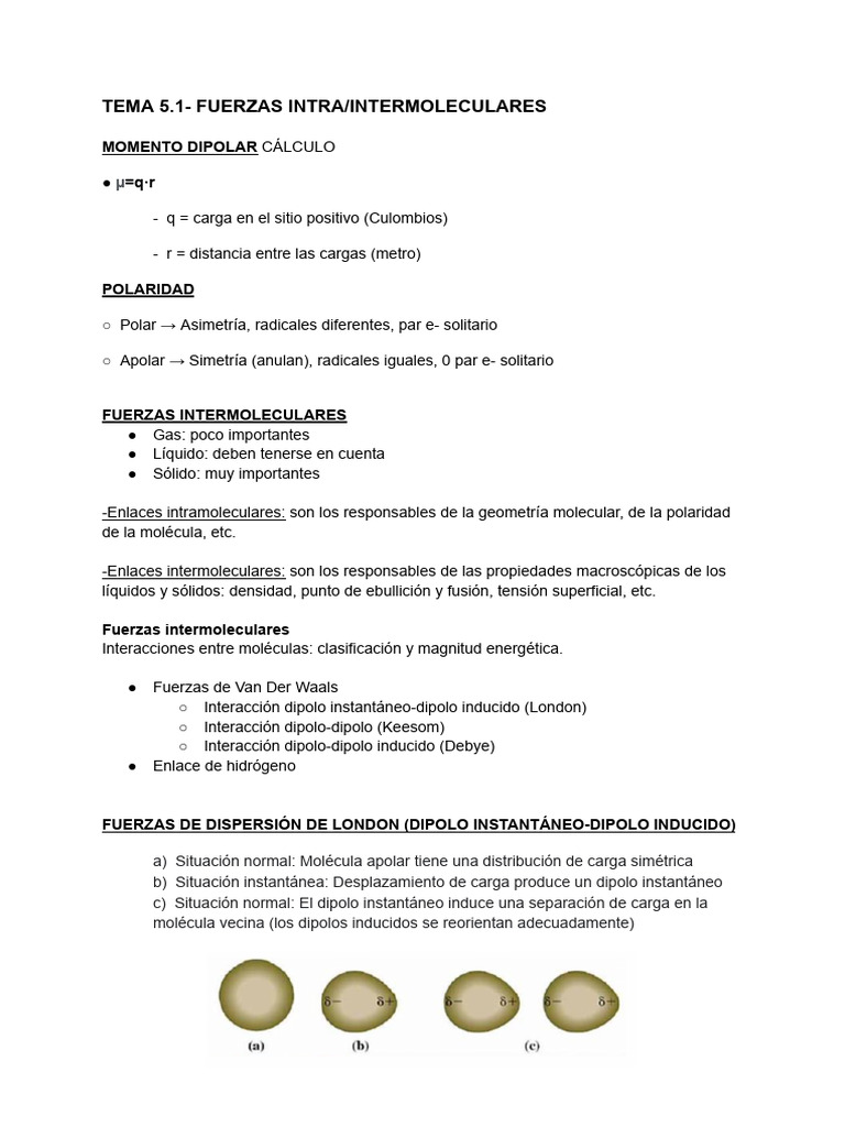 Fuerzas de Keesom en Interacciones Moleculares | PDF | Polaridad ...