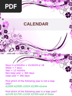 Calendar Reasoning Cheat Sheet | PDF
