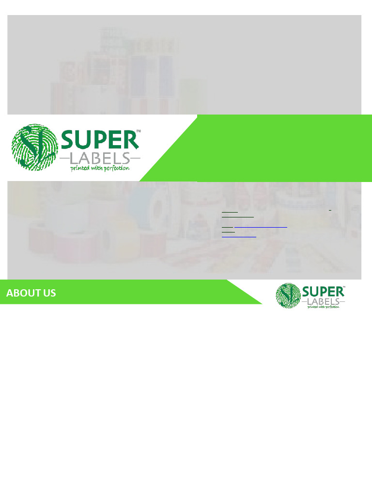 Super Labels Company Profile - FMCG | PDF | Brand | Barcode