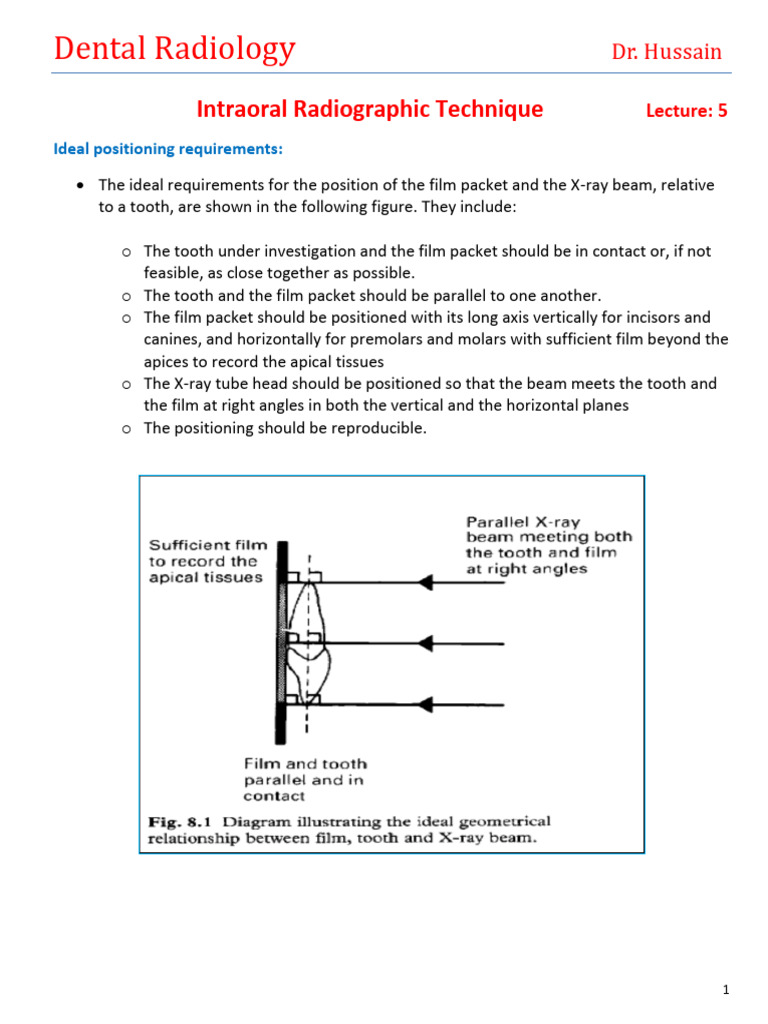 Dental Radiology - Lecture 5 | PDF | Dental Anatomy | Human Tooth