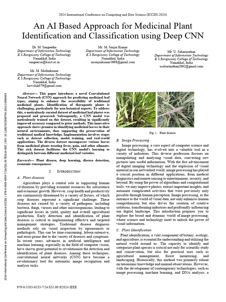 An AI Based Approach For Medicinal Plant Identification and ...