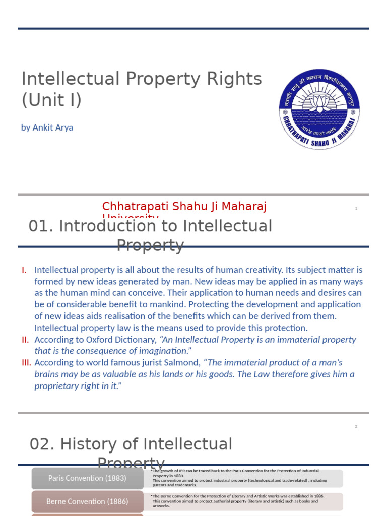 UNIT_01_NOTES | PDF | Intellectual Property | Trips Agreement