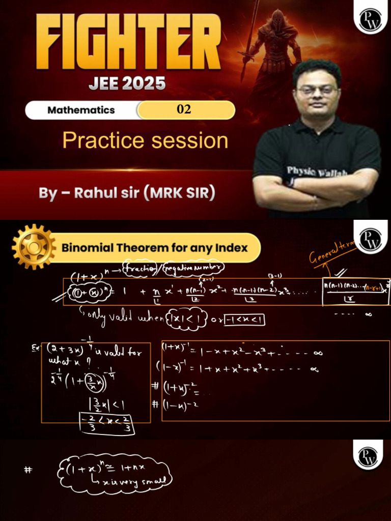 Mathematics - Practice Session 02 Notes - Fighter JEE 2025 | PDF