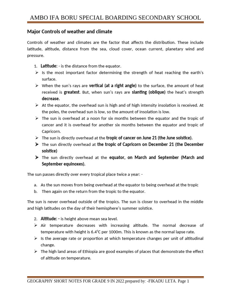 Geo Short Notes in The 2nd Sam | PDF | Equator | Desert