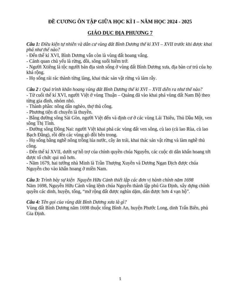 ĐỀ CƯƠNG gddp7 | PDF