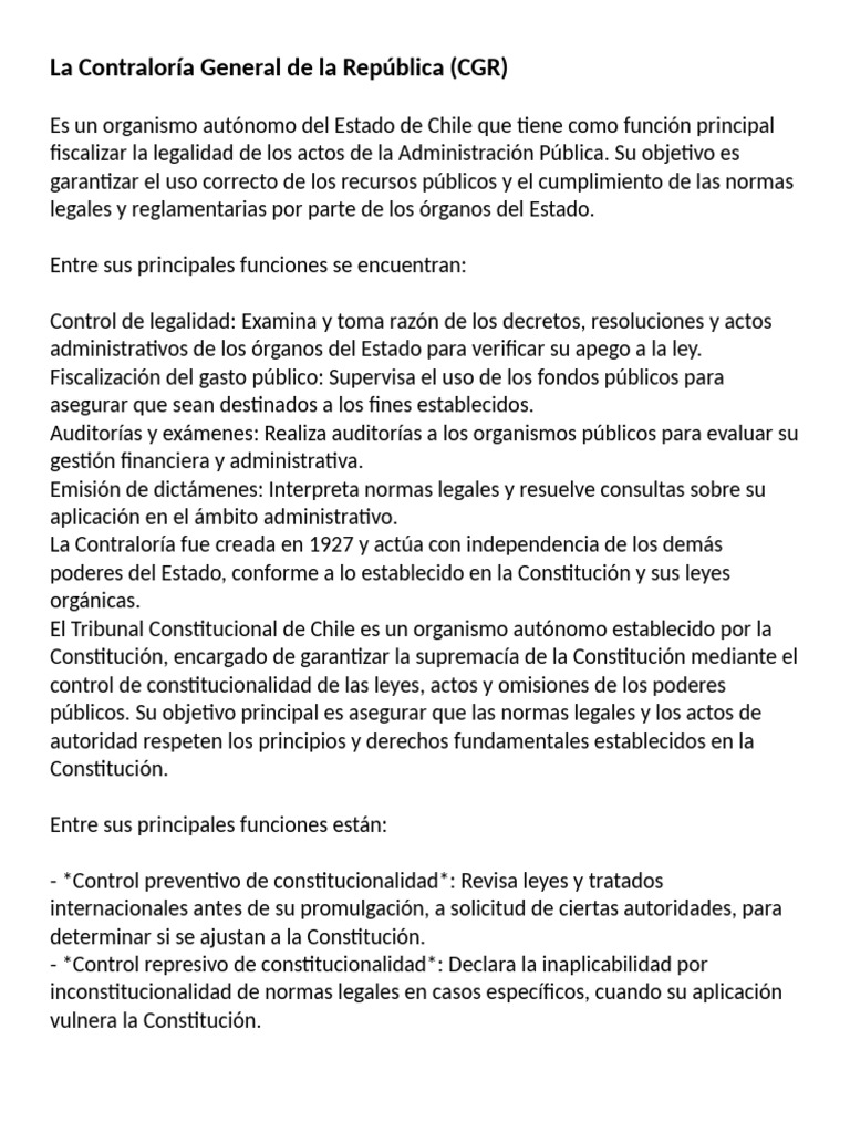 La Contraloría General de La República | PDF | Constitución | Justicia
