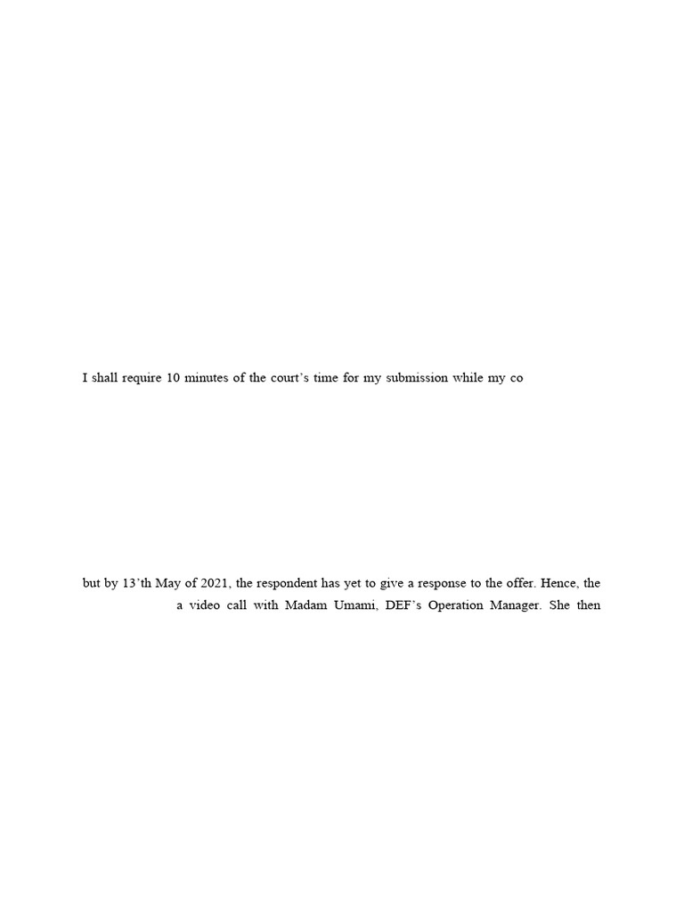 Mooting Script Example Law449 | PDF | Offer And Acceptance | Common Law