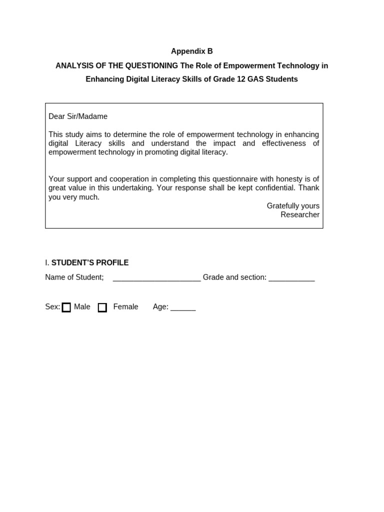 Research Instruments - Descriptive Survey | PDF | Literacy ...