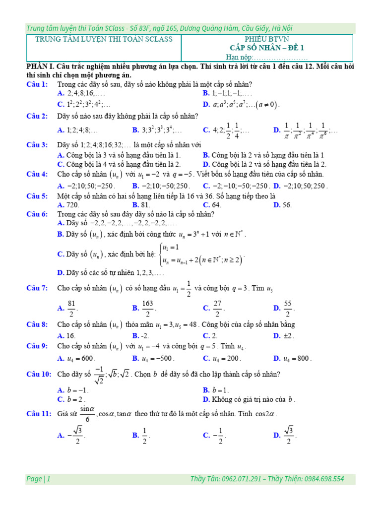 BTVN - CSN - ĐỀ | PDF
