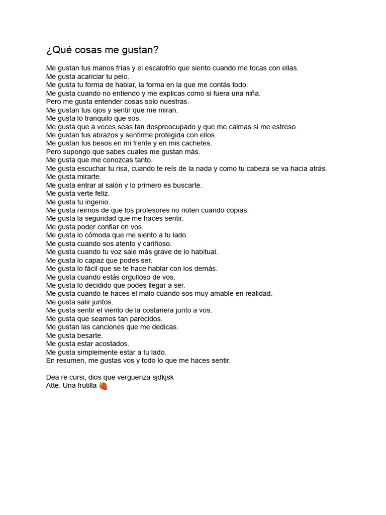 Cosas que me gustan de ti | PDF