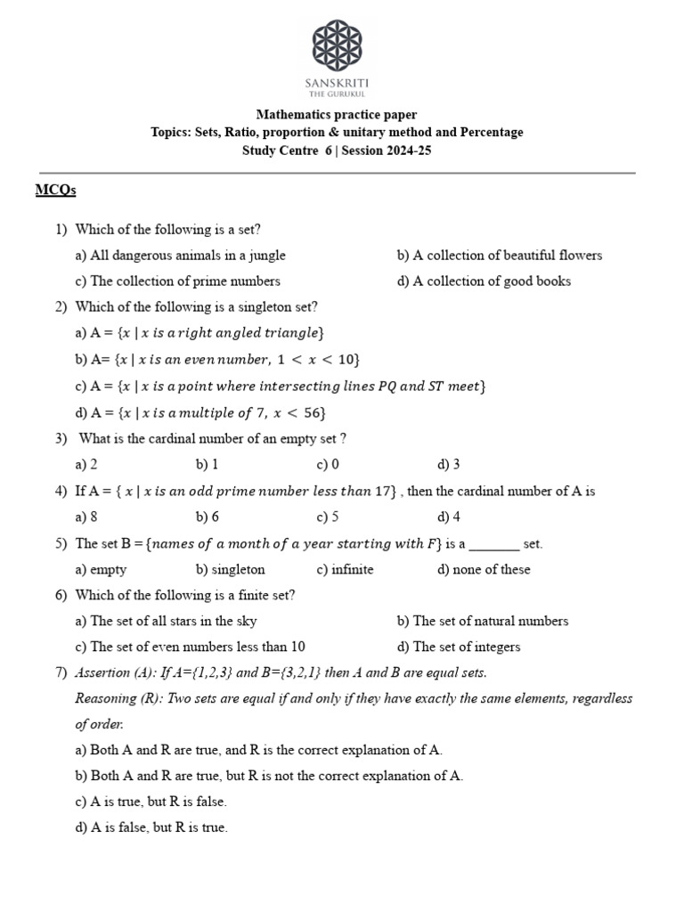 and_1734517765308CHECKSC_6_-_Maths_practice_paper_-_2024-25 | PDF ...