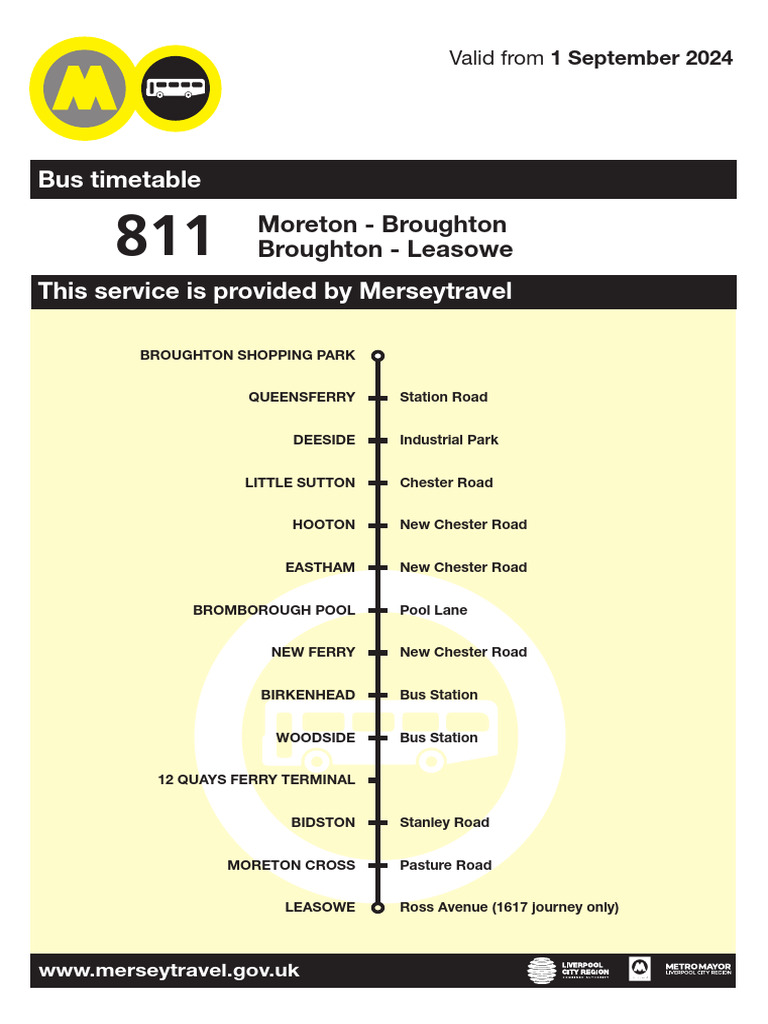 811 Bus Route Timetable 2024 | PDF | Chester | Liverpool