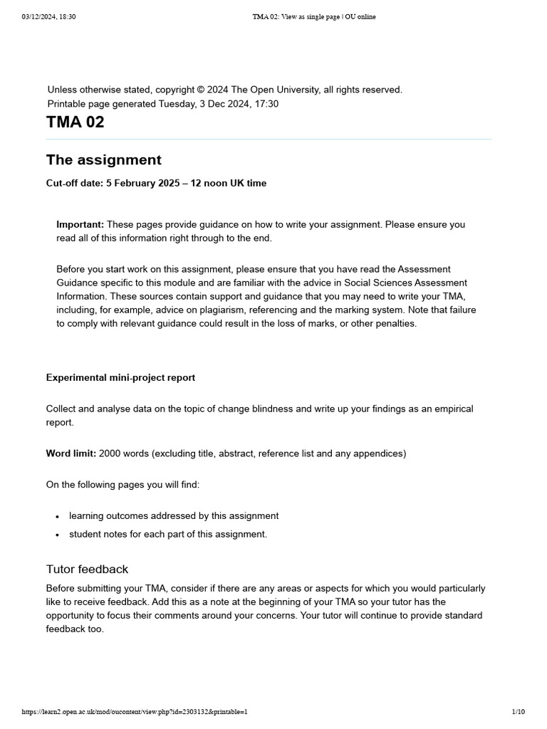 Instructions_TMA02 (1) | PDF | Psychology | Quantitative Research