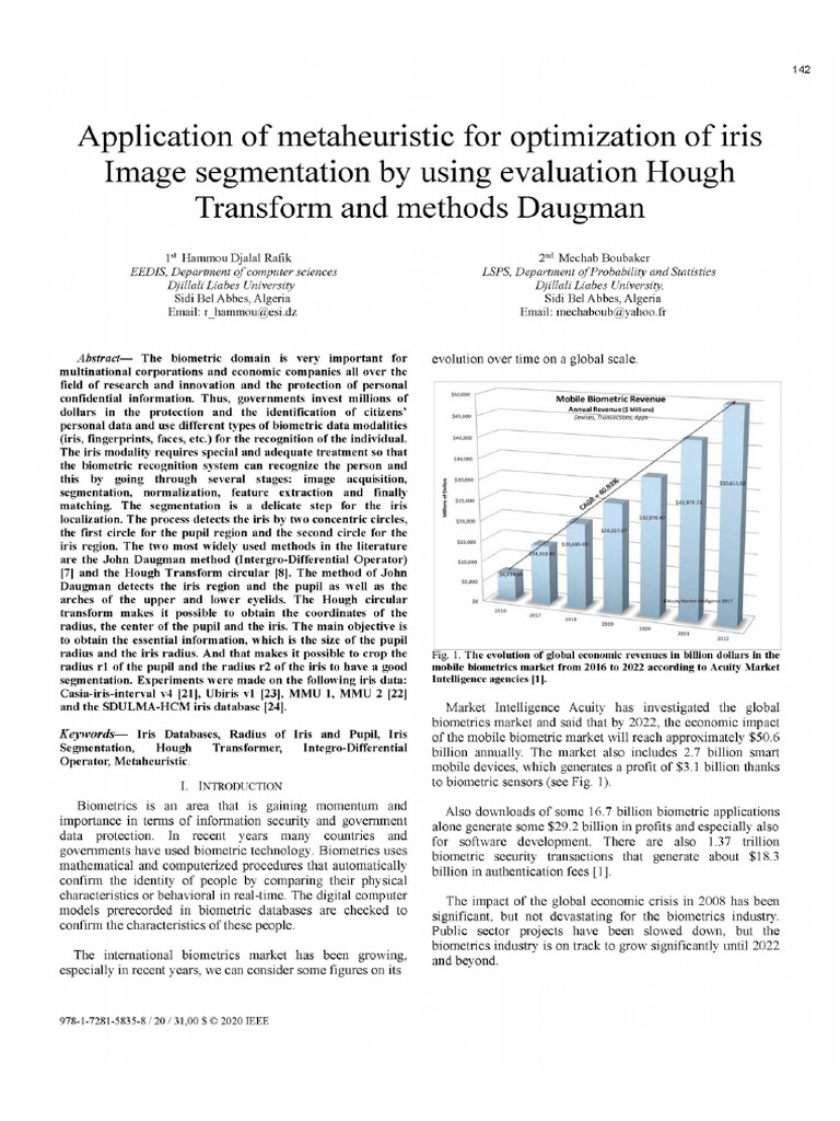 Application of Metaheuristic For Optimization of Iris Image Segmentation by Using Evaluation ...