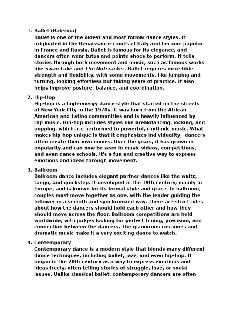 Dances | PDF | Dances | Ballet