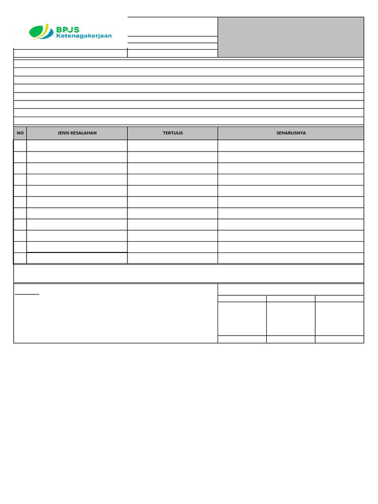 Form KOREKSI DATA | PDF