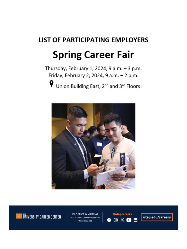 Spring Career Fair Student Handout 12.21.23 | PDF