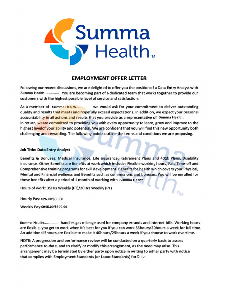 Summa Health Weight Loss Program | PDF