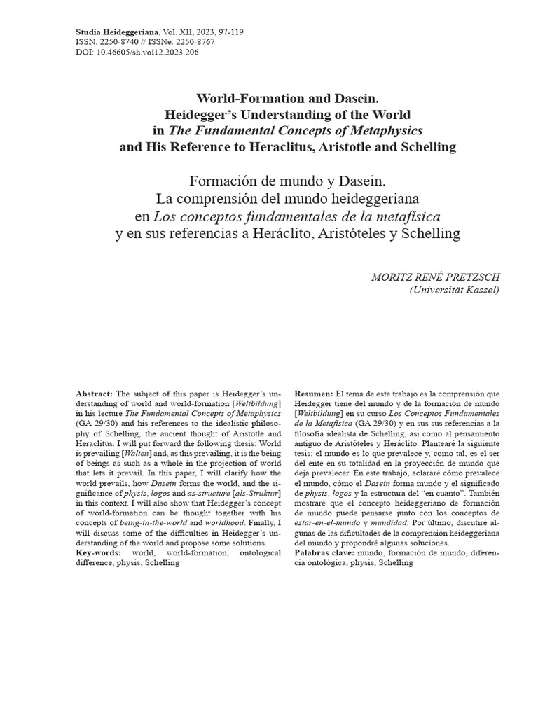 Heidegger on World-Formation | PDF | Martin Heidegger | Ontology