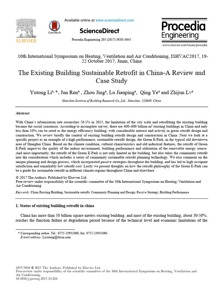 The Existing Building Sustainable Retrofit in China-A Review and | PDF | Efficient Energy Use ...