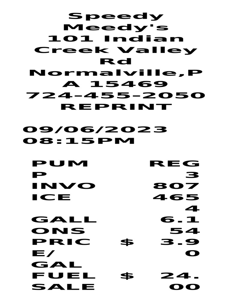 Gas Receipts Template 2 and A Quarter Inches Wide Credit Card | PDF