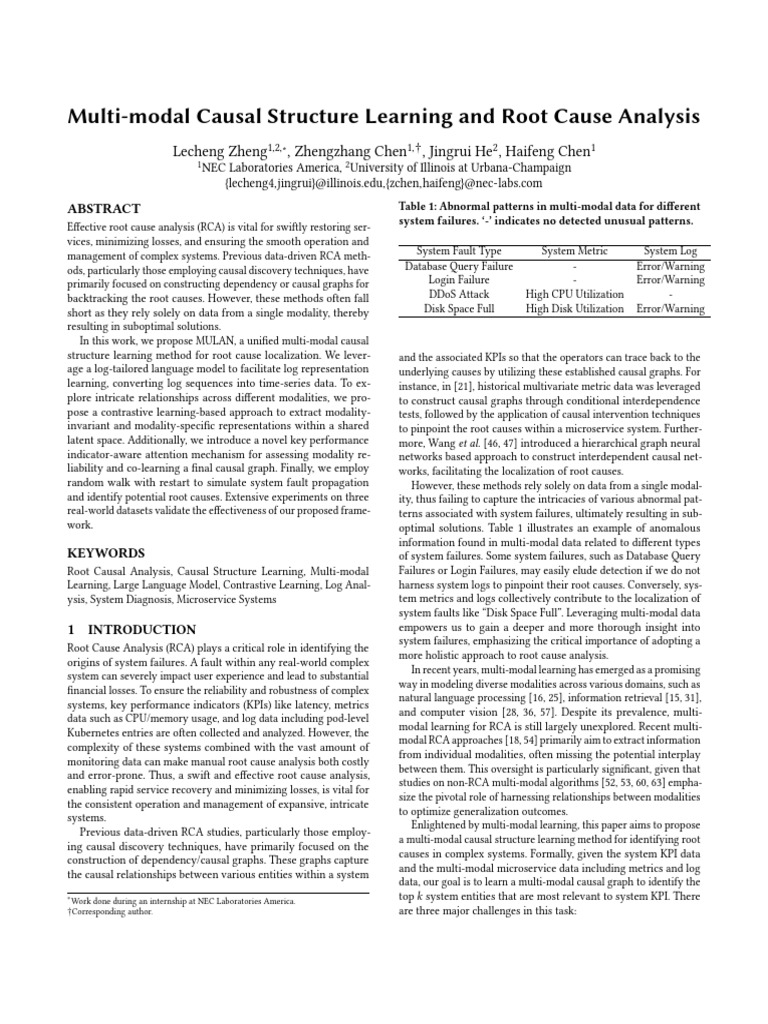 Multi Modal Causal Structure Learning And Root Cause Analysis Pdf