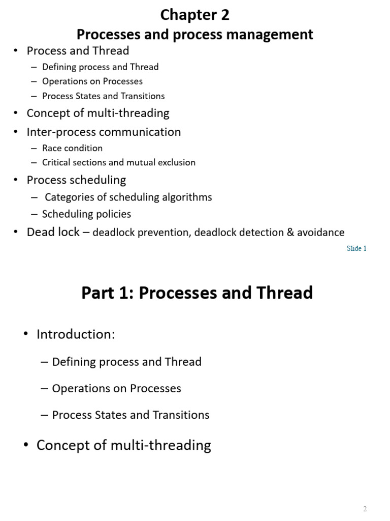 CHAPTER 2 - (full) Process and process management | PDF | Process (Computing) | Scheduling ...