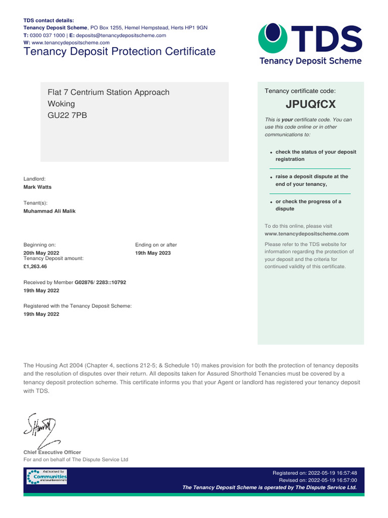 Tenancy Certificate - JPUQfCX | PDF | Leasehold Estate | Property