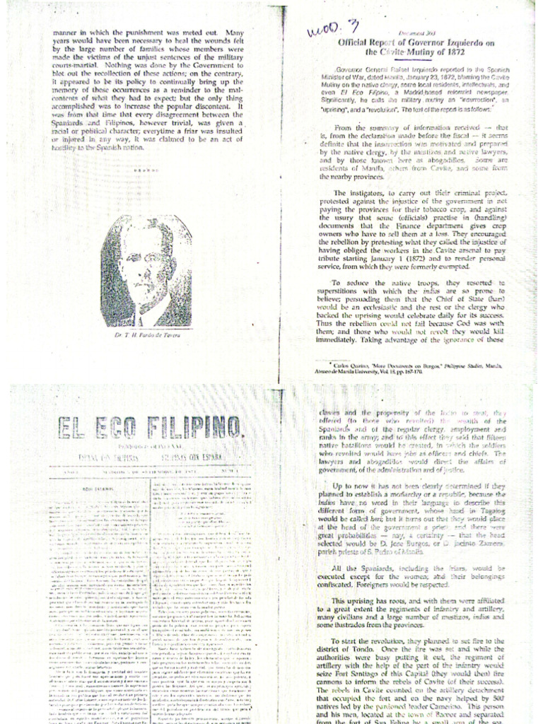 CAVITE-MUTINY (Pag-aaklas sa Kabite) -ACCOUNT-OF-IZQUIERDO | PDF