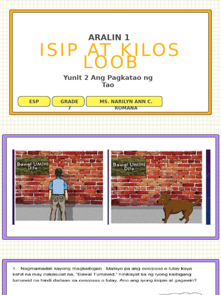 Isip at Kilos Loob Esp 7 | PDF