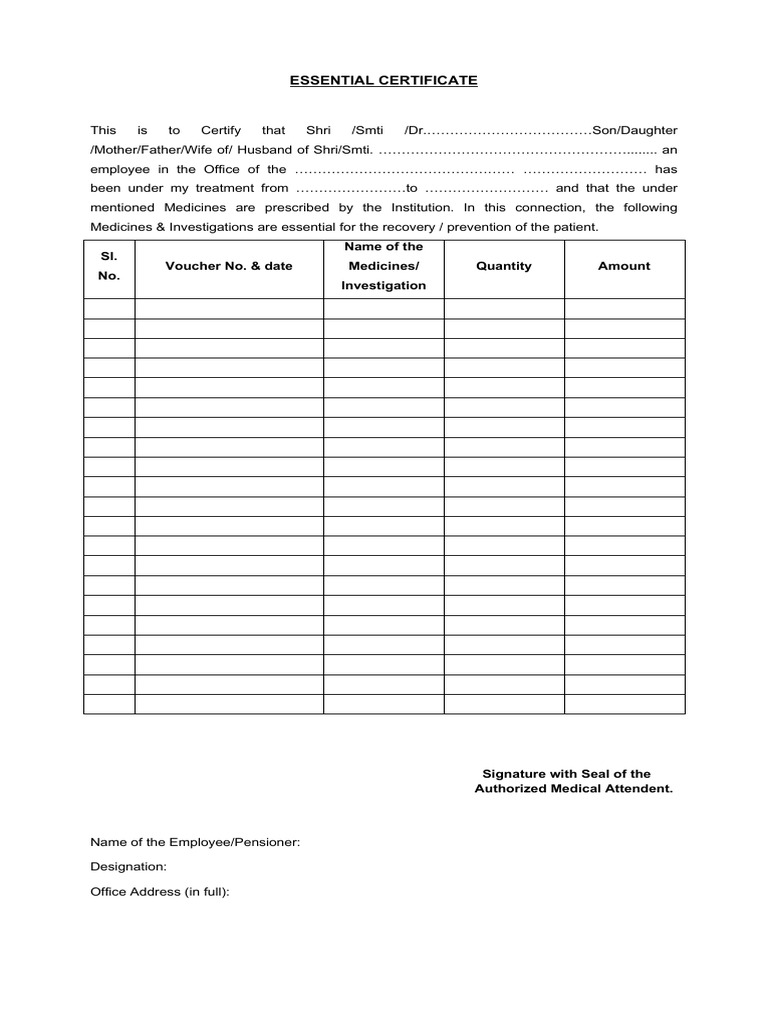 Essential Certificate | PDF
