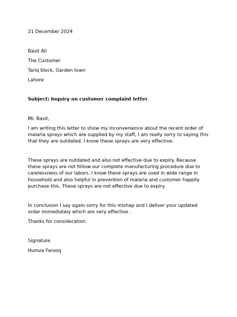 Letter 2 by Humza | PDF