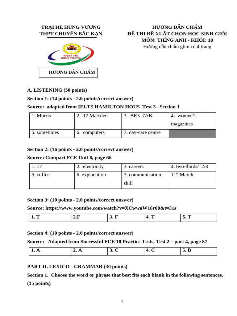 03 Bắc Kạn Hdc Anh 10 | PDF | Cognitive Science | Grammar