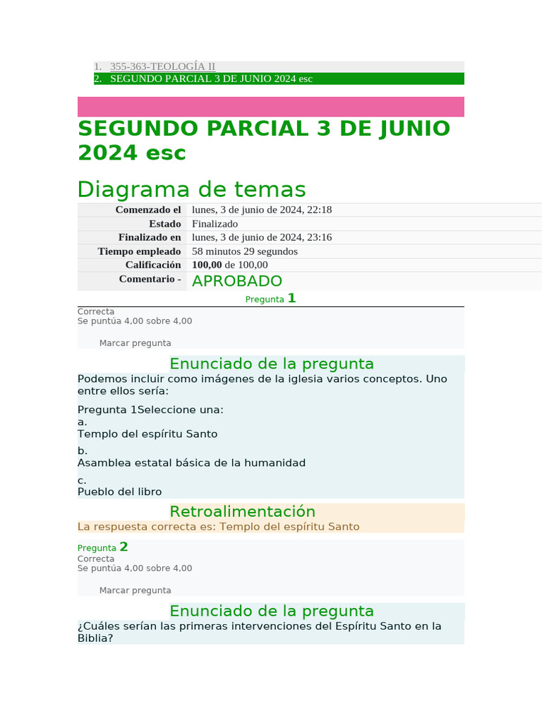 Segundo Parcial TEOLOGIA II UCASAL | PDF | espíritu Santo | Sacramentos