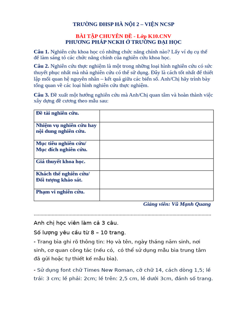 BTL. PP Nghiên C U KH Trong Trư NG ĐH | PDF