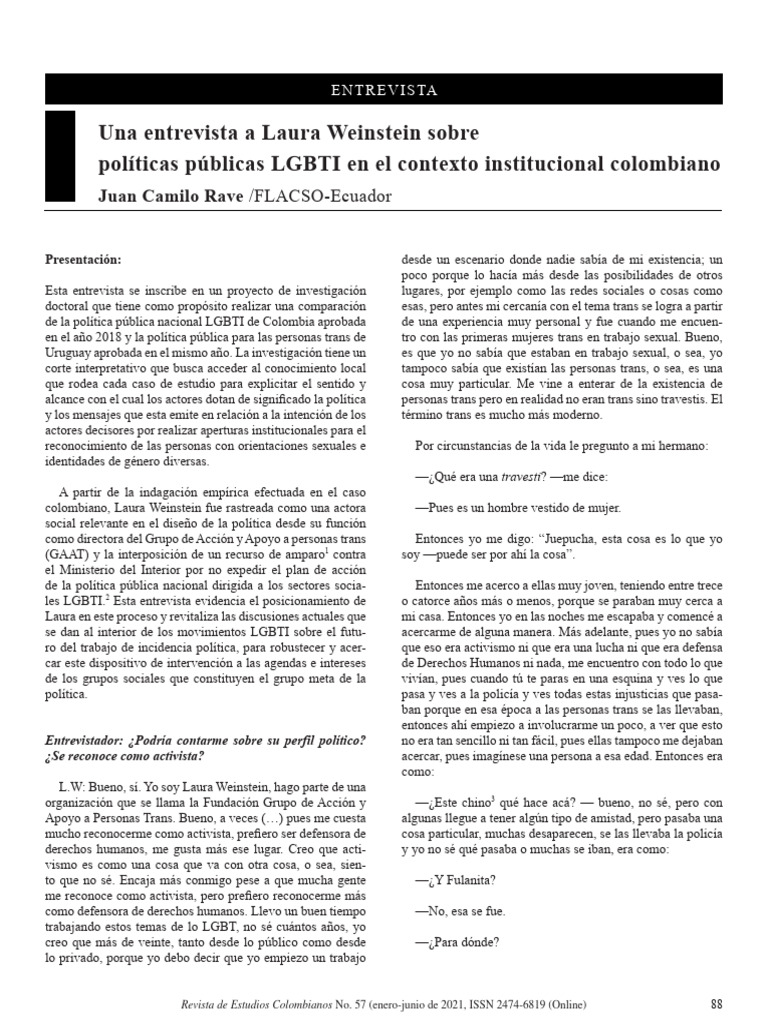 58 13 Entrevista+Rave | PDF | Colombia | Transgénero