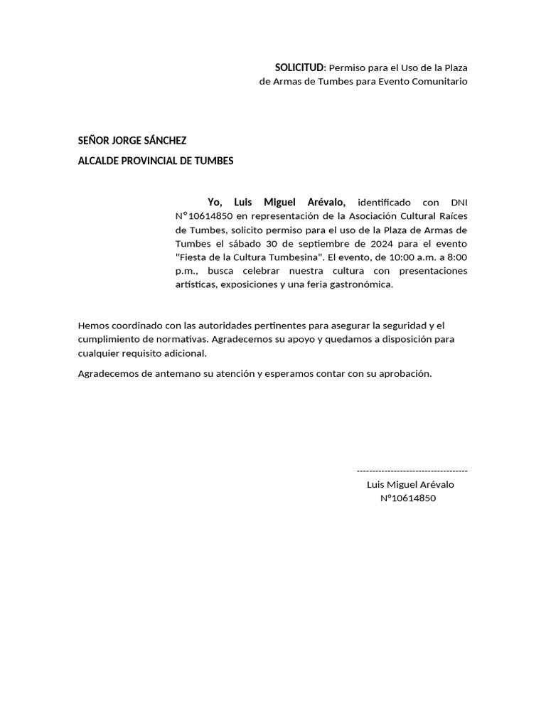 MODELO DE SOLICITUD | PDF