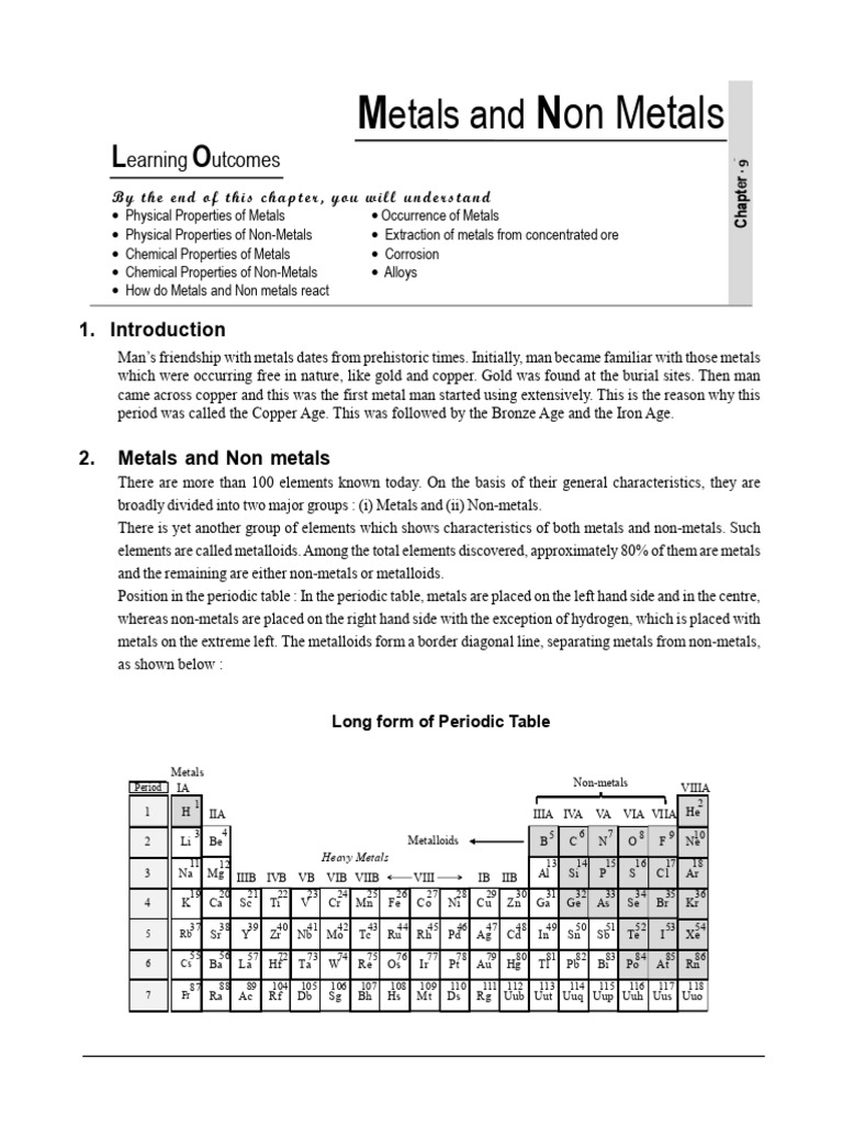 9.METALS AND NON METALS--XC | PDF | Ionic Bonding | Chemical Bond