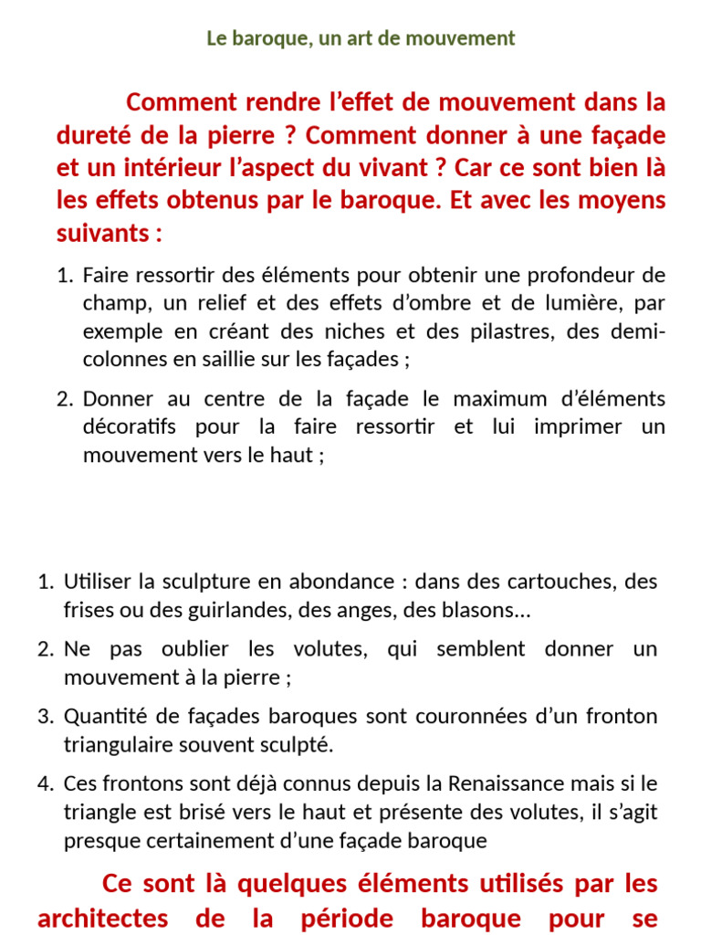 Le Baroque, Un Art de Mouvement | PDF | Perspective (représentation)