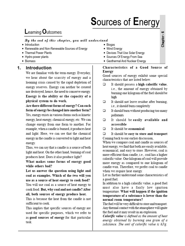 6. SOURCE OF ENERGY -XP | PDF | Energy Development | Fuels