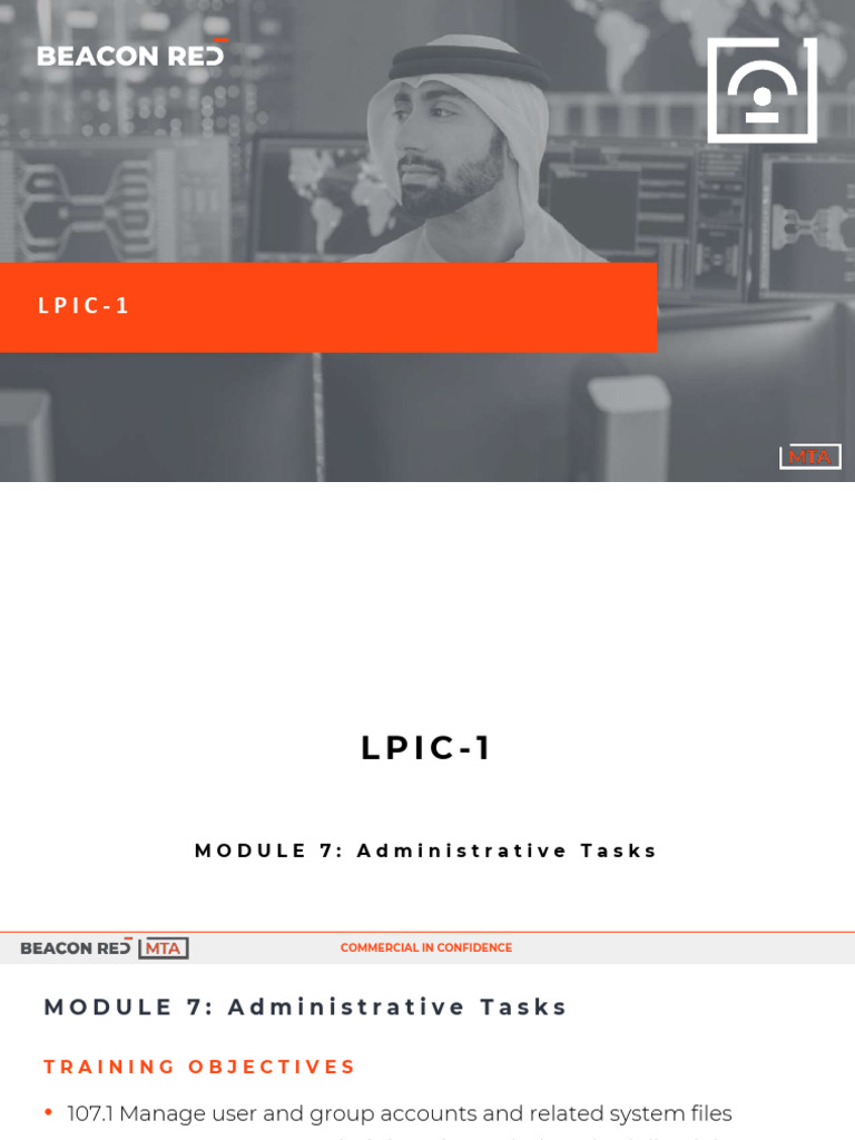Topic 107 - Administrative Tasks | PDF | Superuser | User (Computing)