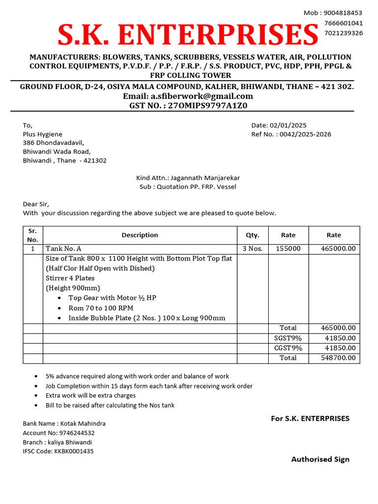 S.K. Enterprises (Surendra Yadav) | PDF