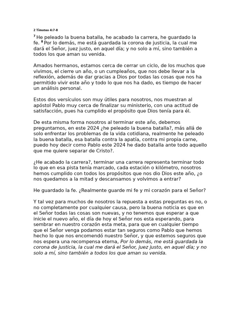2 Timoteo 4 | PDF