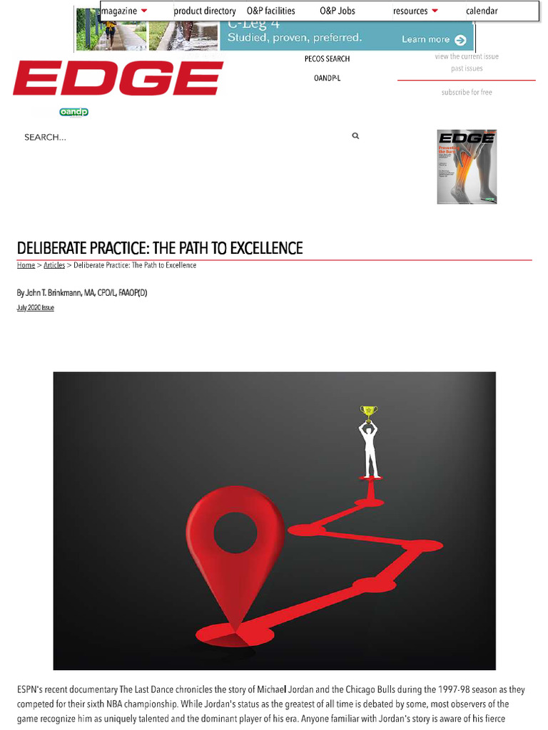 DELIBERATE PRACTICE - THE PATH TO EXCELLENCE | PDF