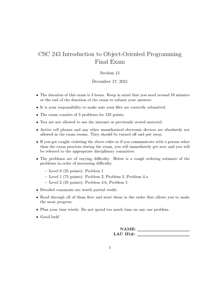Final 1 Pdf Parameter Computer Programming Computer Programming